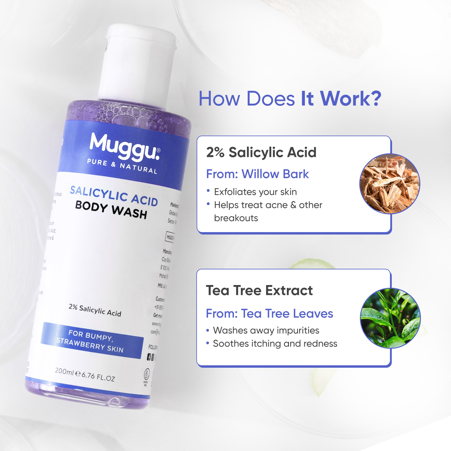 Salicylic Acid Body Wash | Acne Body Wash – Muggu SkinCare